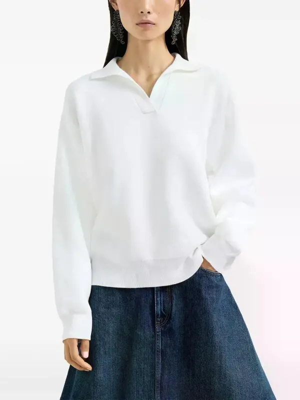 Brunello Cucinelli Polo-collar Sweater - White