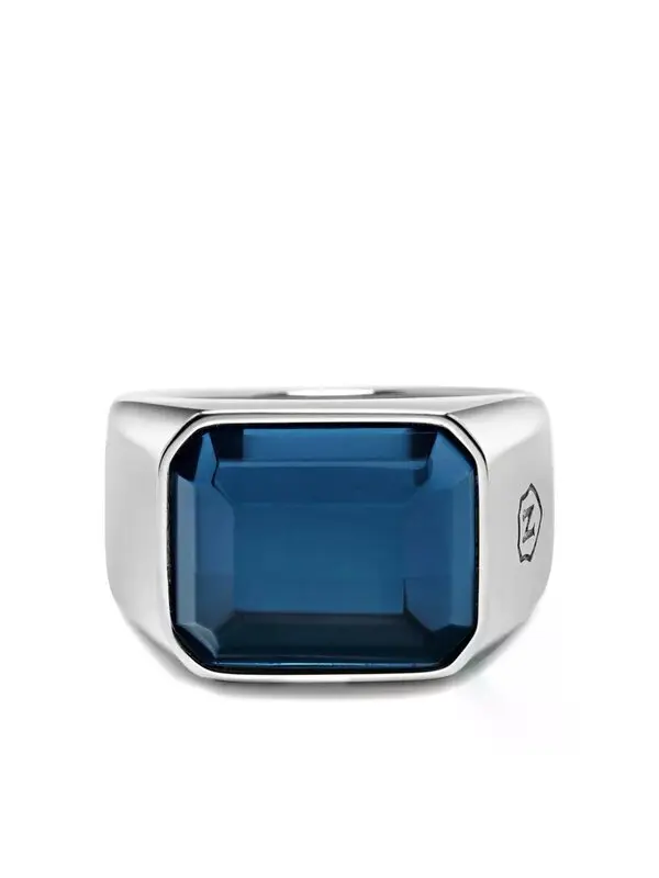 NIALAYA JEWELRY Zircon Signet Ring - Silver