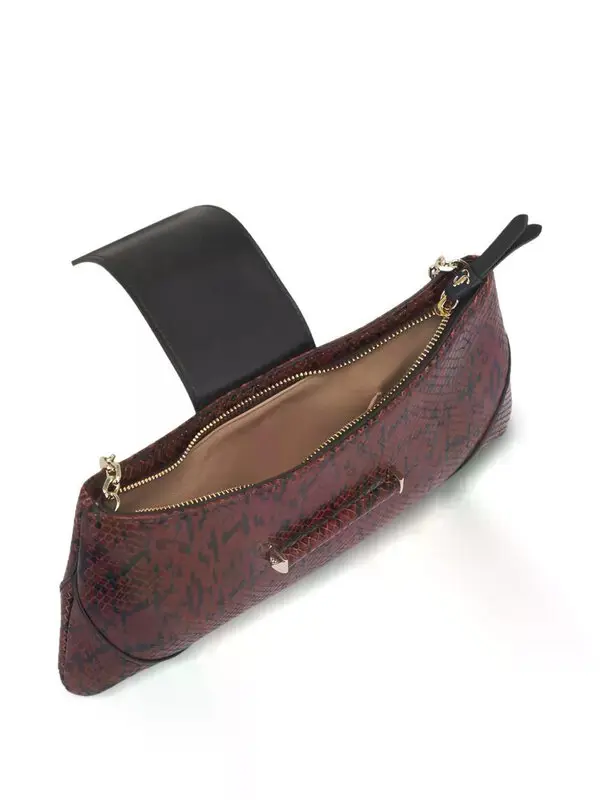 JIMMY CHOO Snake-print Leather Shoulder Bag