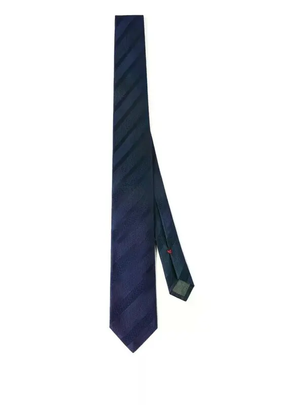 Brunello Cucinelli Striped Neck Tie - Blue