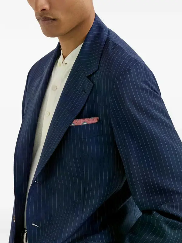 Brunello Cucinelli Diamond-print Silk Pocket Square - Blue