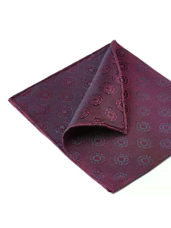 Brunello Cucinelli Medallion-print Silk Pocket Square - Red
