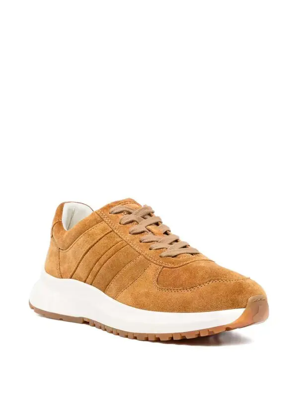 Bally Laced Panelled Trainers - Brown