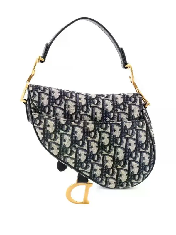 Dior Saddle Handbag Oblique Canvas Mini - Blue