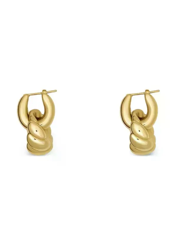 JEWELS AFICIONADO 18k Yellow Double Hoop Earrings - Gold