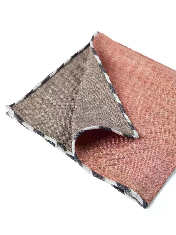 Brunello Cucinelli Striped-trim Silk Pocket Square