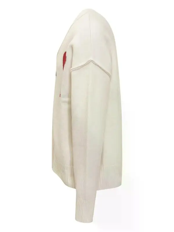 AMI Paris De Coeur Cardigan - Neutrals