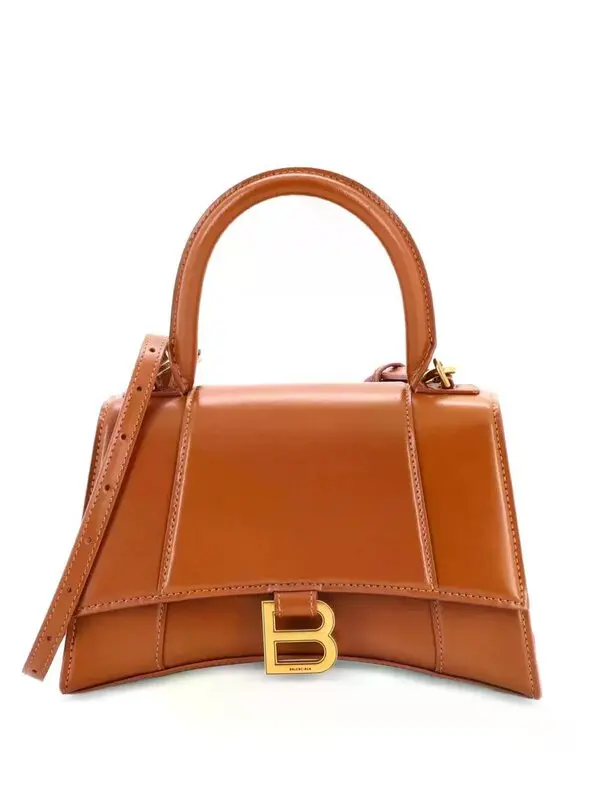 Balenciaga Hourglass Top Handle Satchel - Brown