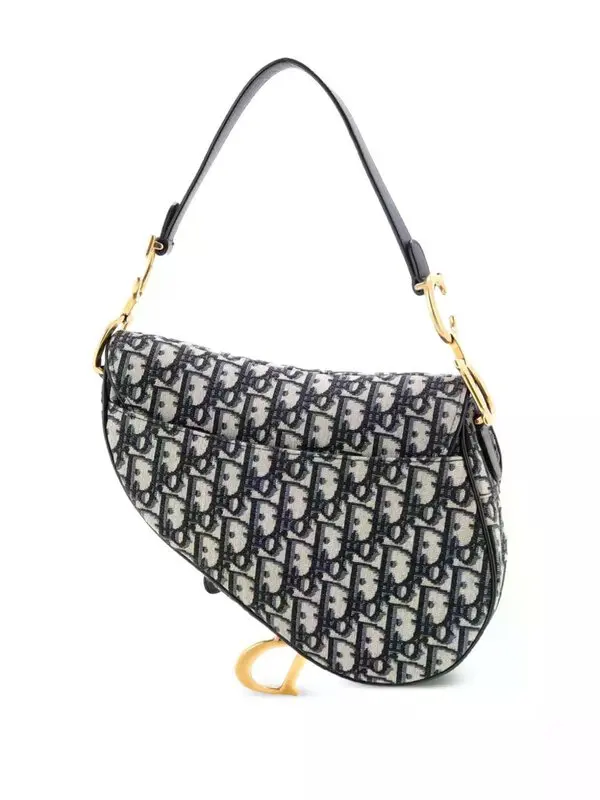Dior Saddle Oblique Canvas Medium Shoulder Bag - Blue