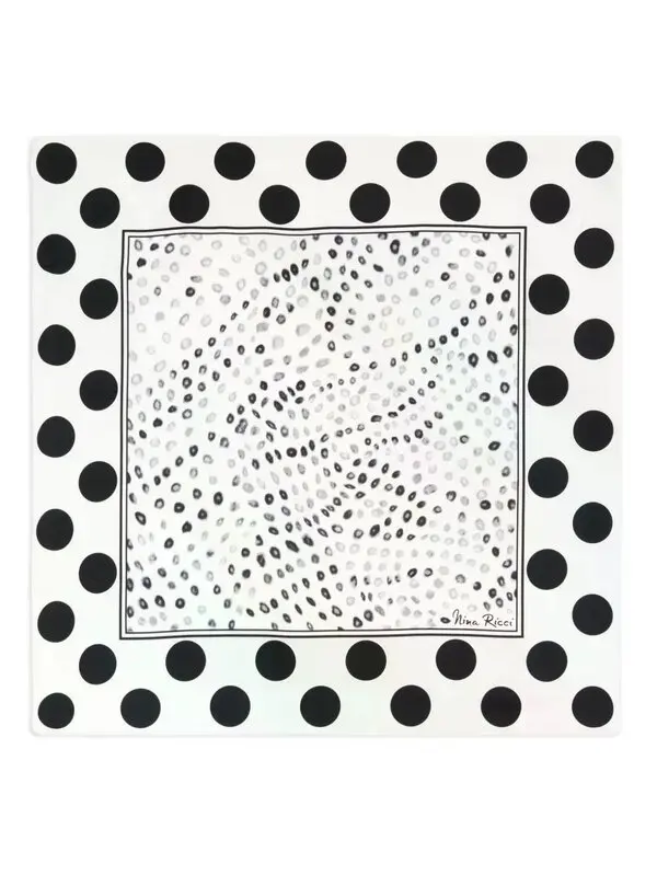 Nina Ricci Polka-dot Silk Scarf - White