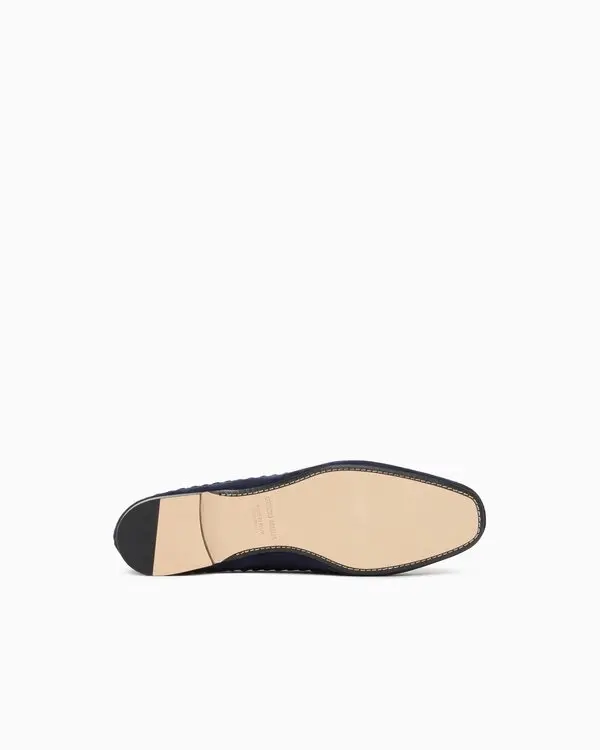 Giorgio Armani Suede Slip-ons With Interweaving