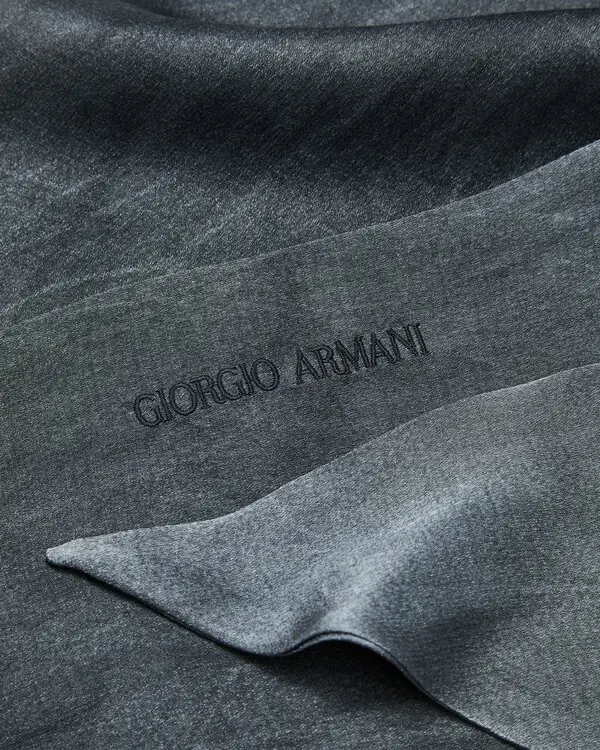 Giorgio Armani Small Silk Scarf - Grey