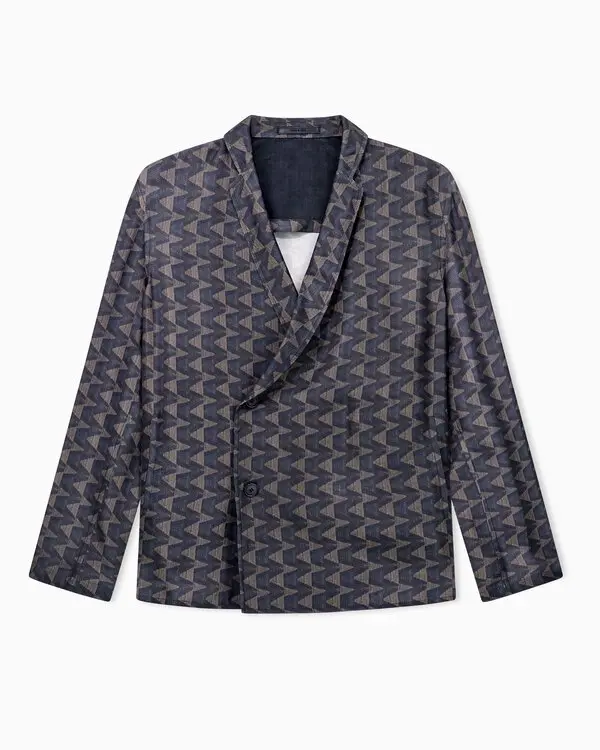 Giorgio Armani Cupro Canvas Single-breasted Jacket