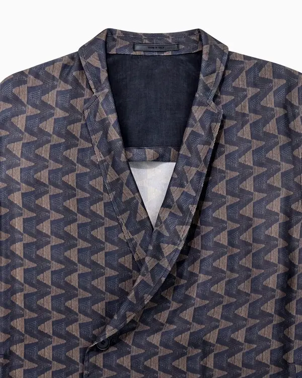 Giorgio Armani Cupro Canvas Single-breasted Jacket