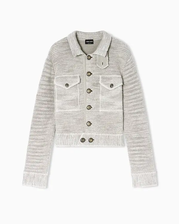 Giorgio Armani Viscose And Linen Knit Blouson