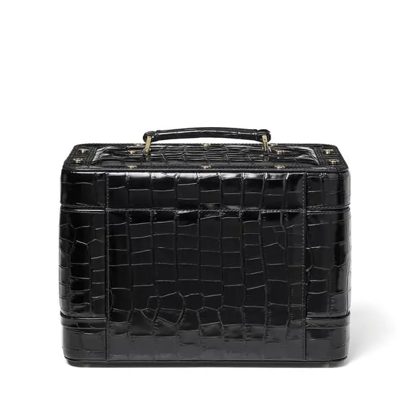 ASPINAL OF LONDON Vanity Case In Deep Shine Croc
