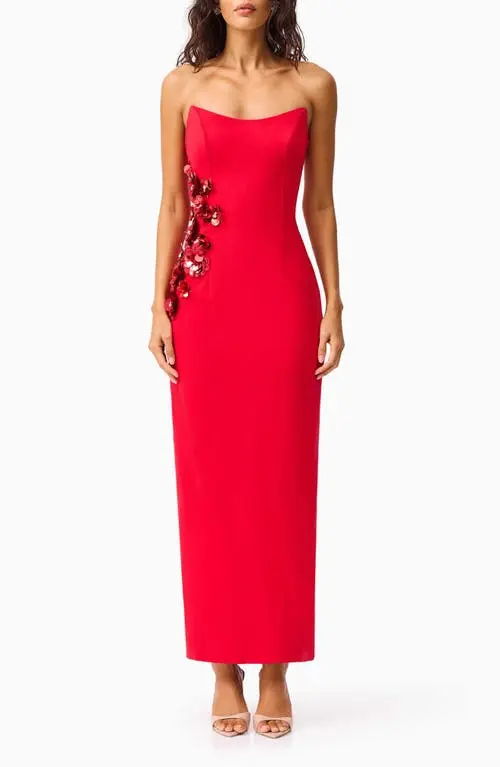 ELLIATT Yasmine Strapless Embellished Ponté Gown