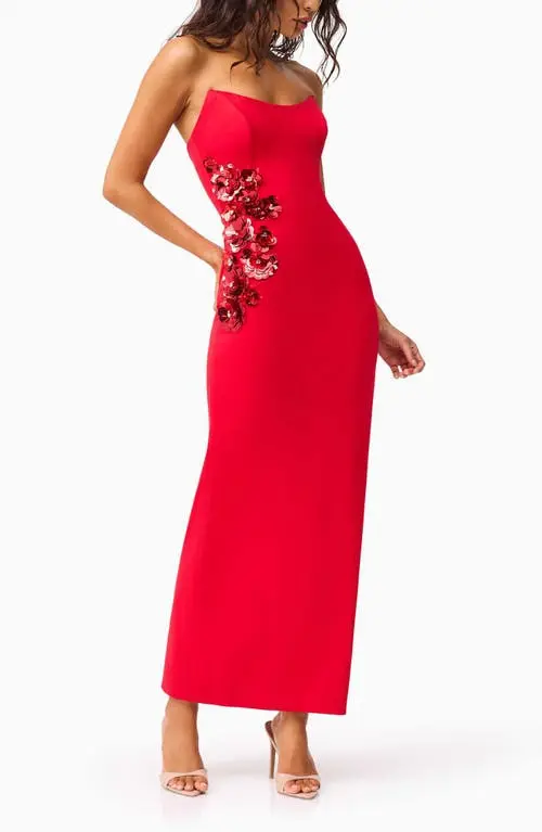ELLIATT Yasmine Strapless Embellished Ponté Gown