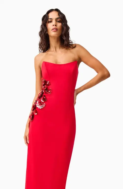 ELLIATT Yasmine Strapless Embellished Ponté Gown