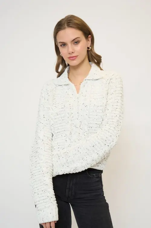 Central Park West Cable Chenille Half-zip Pullover
