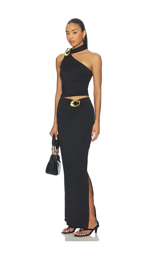 CIN CIN Cosmos Halo One Shoulder Top - Black