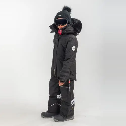 ÖSNO Snowsuit With Faux Fur Trim - With Charcoal Black Fur