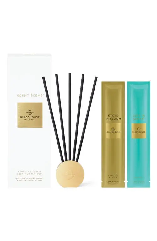 GLASSHOUSE FRAGRANCES Scent Scene™ Duo Liquidless Fragrance Diffuser & Scents - Kyoto In Bloom