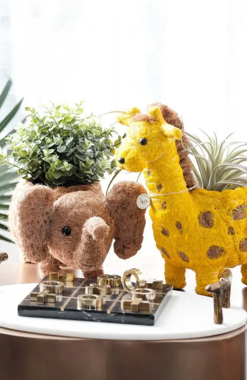 LIKHA Safari Animal Coco Coir Planters - Brown