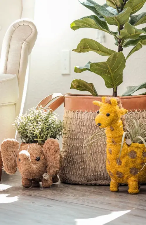 LIKHA Safari Animal Coco Coir Planters - Brown