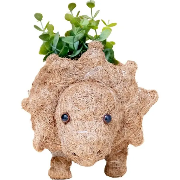 LIKHA Dinosaur Coco Coir Planters - Brown Baby Triceratops