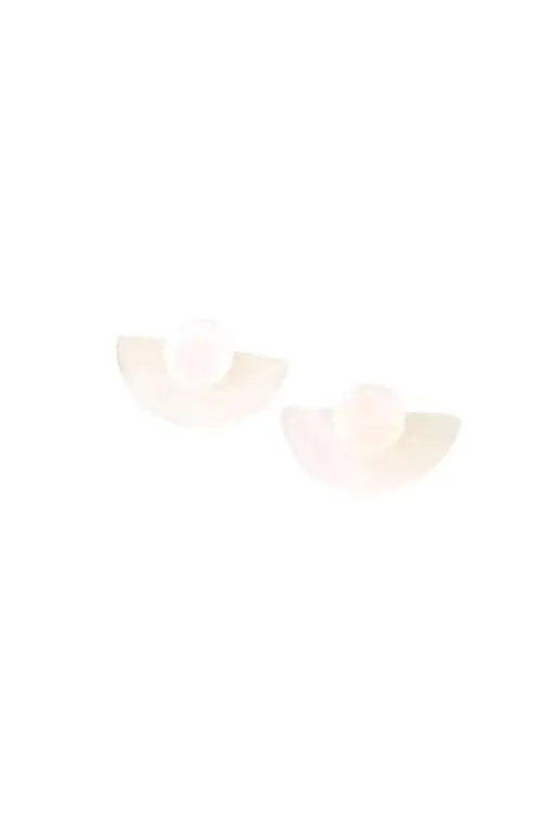 LIKHA Geometric Mother-of-pearl Stud Earrings Set - White