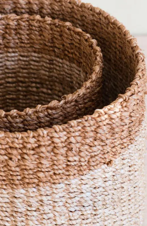 LIKHA Cylinder Tabletop Basket - Brown