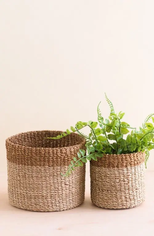 LIKHA Cylinder Tabletop Basket - Brown