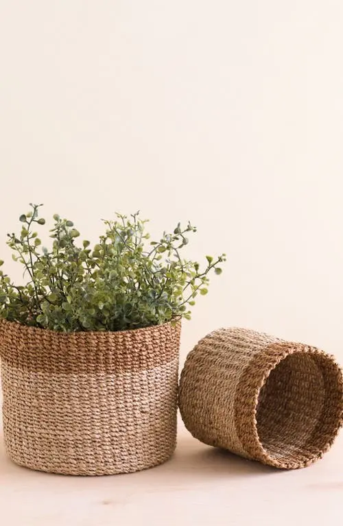 LIKHA Cylinder Tabletop Basket - Brown