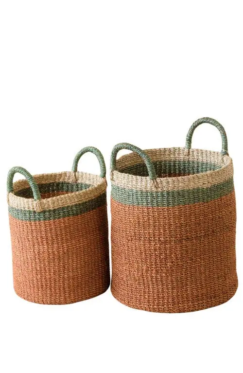 LIKHA Cylinder Floor Basket With Handles - Coral