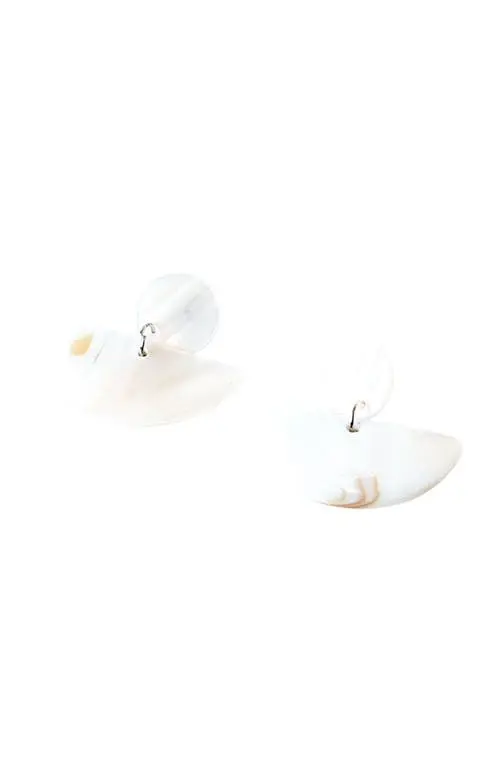 LIKHA Mother-of-pearl Geometric Coin Stud Earrings - White
