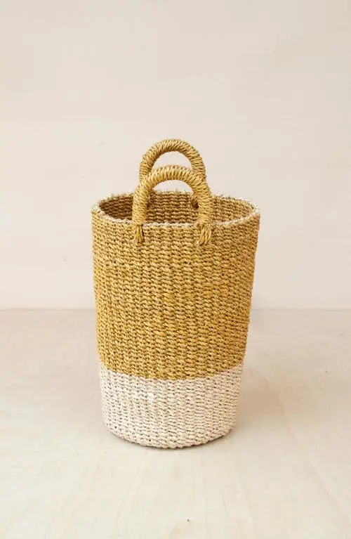 LIKHA Cylinder Vase Basket With Handles - Mustard
