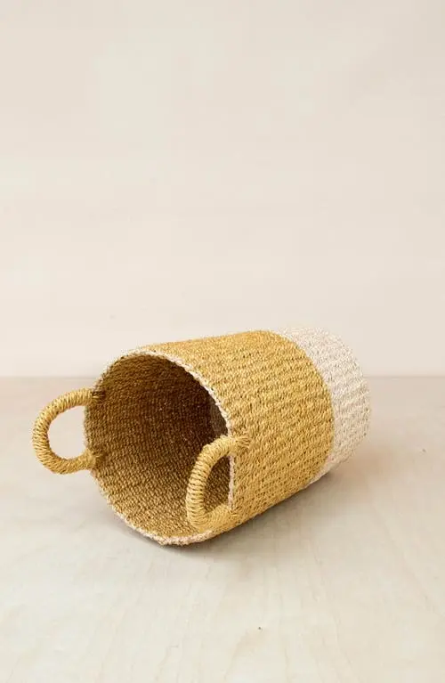 LIKHA Cylinder Vase Basket With Handles - Mustard