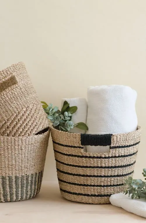 LIKHA Tapered Basket With Cutout Handles - Black