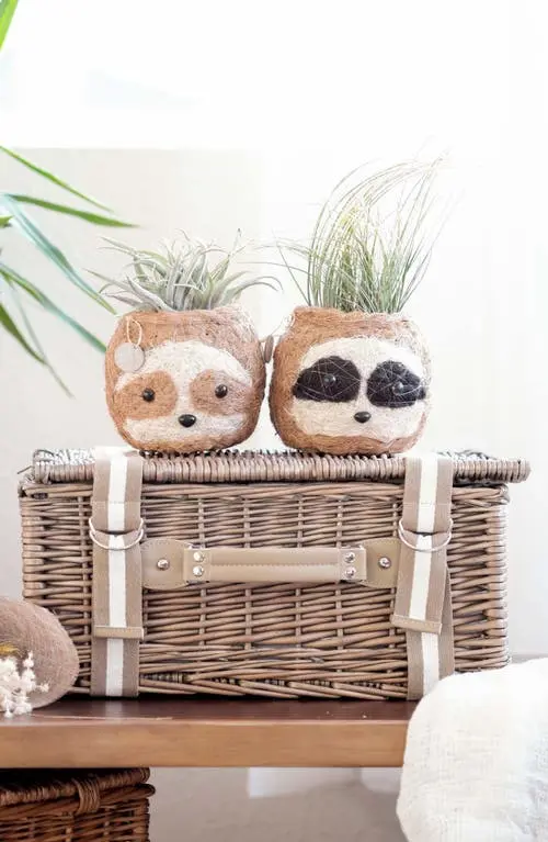 LIKHA Animal Head Coco Coir Planters - Small Three-tone