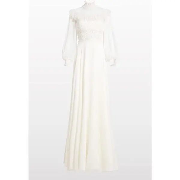 Jenny Packham Arden Ruffled Maxi Dress - Ivory