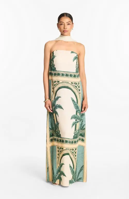 DIARRABLU Tubi Ben Strapless Maxi Dress With Shawl - Viva Olive