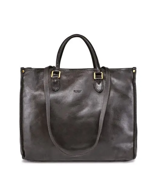 OLD TREND Clivia Leather Carryall Tote - Grey
