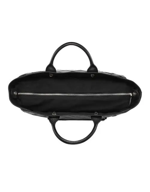 OLD TREND Mermaid Genuine Leather Oversized Tote - Black