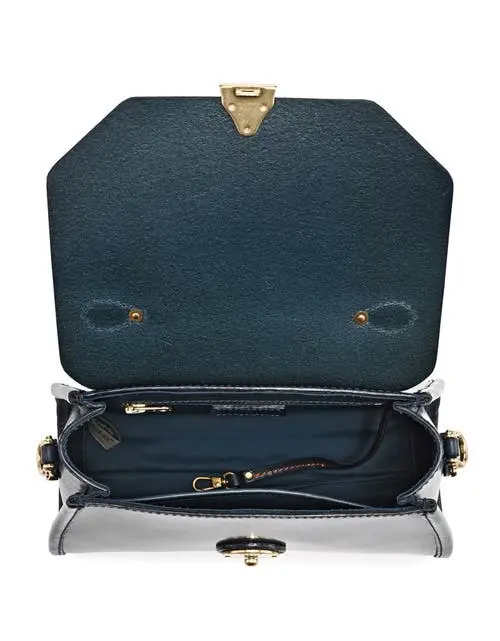 OLD TREND Laurel Leather Satchel - Navy