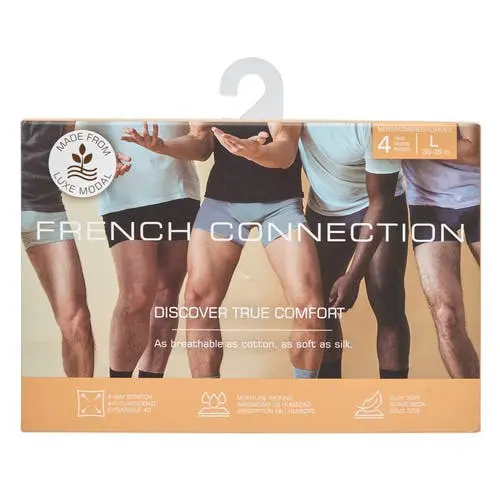French Connection 4-pack Modal Boxer Brief - Blue Multi