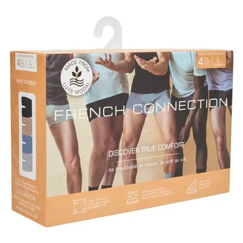 French Connection 4-pack Modal Boxer Brief - Blue Multi