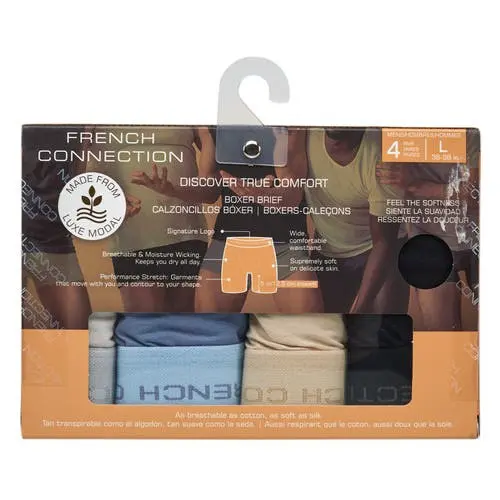 French Connection 4-pack Modal Boxer Brief - Blue Multi