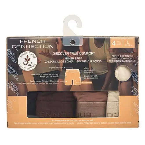 French Connection 4-pack Modal Boxer Brief - Nude Multi