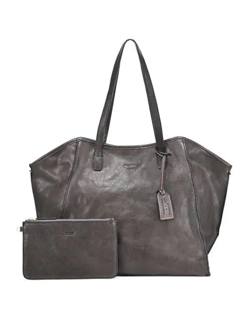OLD TREND Iris Genuine Leather Tote - Grey